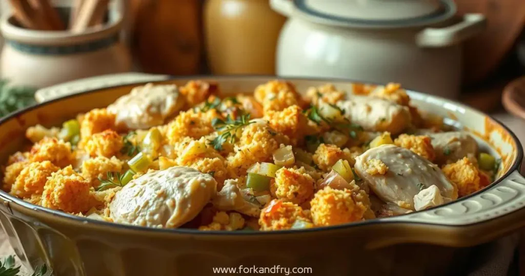 Classic Chicken Dressing Recipe | Fork and Fry